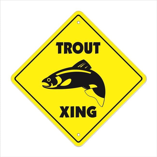 12 x 12 in. Zone Xing Crossing Sign - Trout - Walmart.com