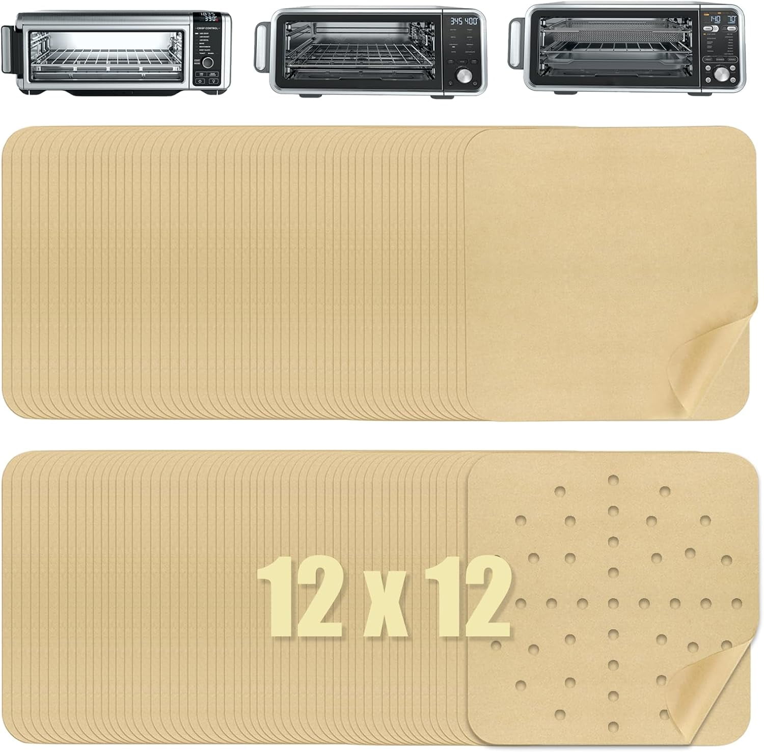 12 x 12 inch Parchment Paper Liners Air Fryer Disposable Square130 Pcs ...
