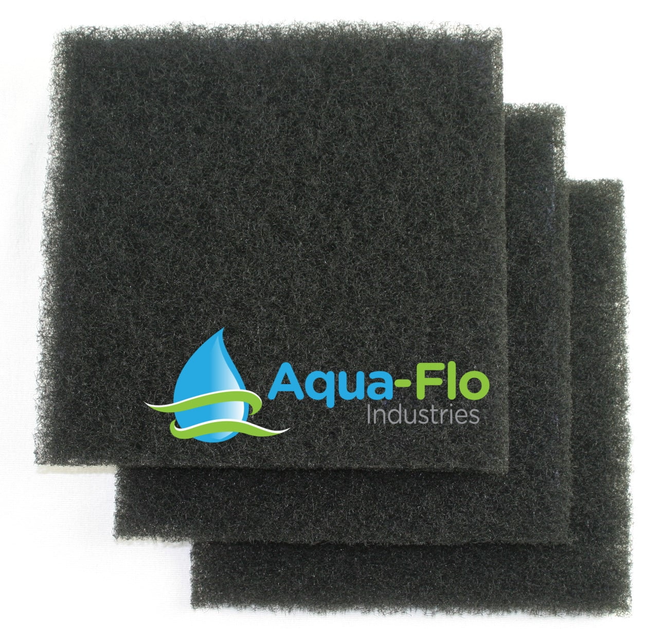 Aqua-Flo 12"x 12"x 1.25" Coarse Black Universal Pond Filter Mat (3 Pack ...