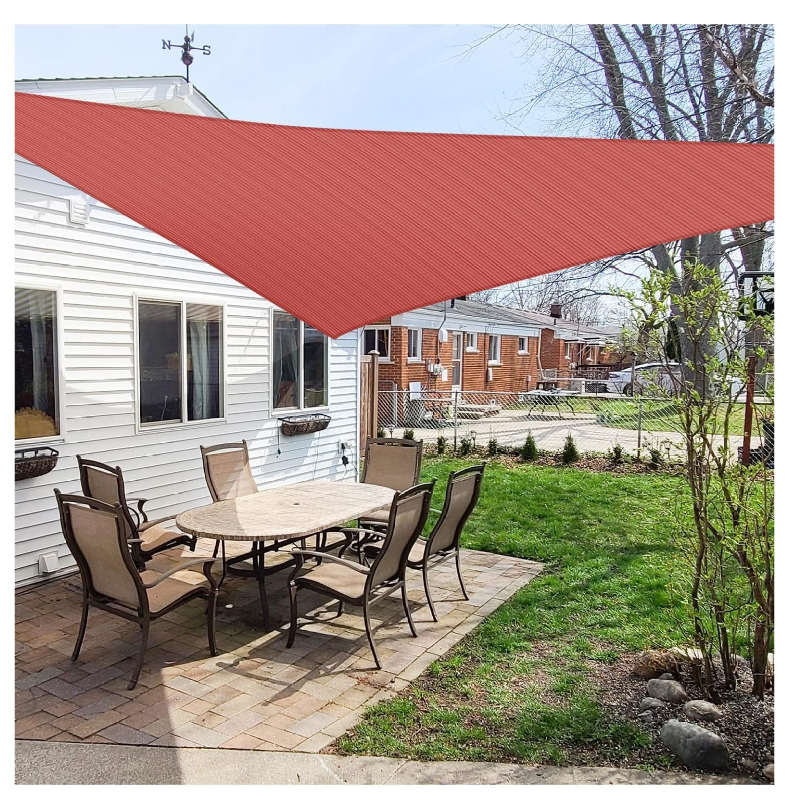 12' x 12' x 12' Sun Shade Sail Triangle Outdoor Canopy Cover UV Block ...