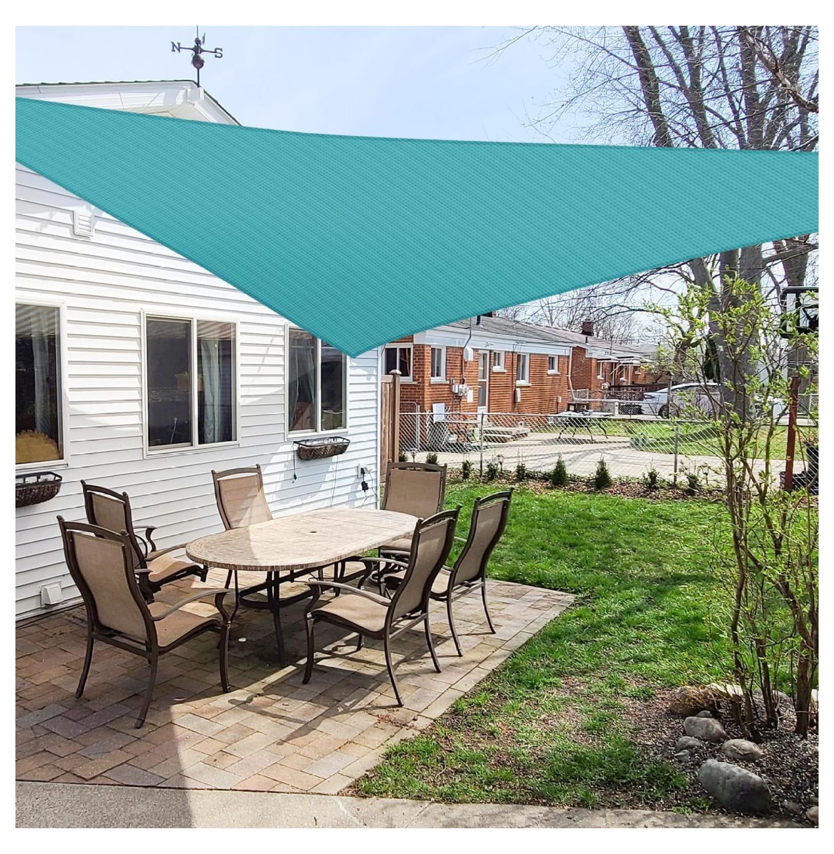 12' x 12' x 12' Sun Shade Sail Triangle Outdoor Canopy Cover UV Block ...
