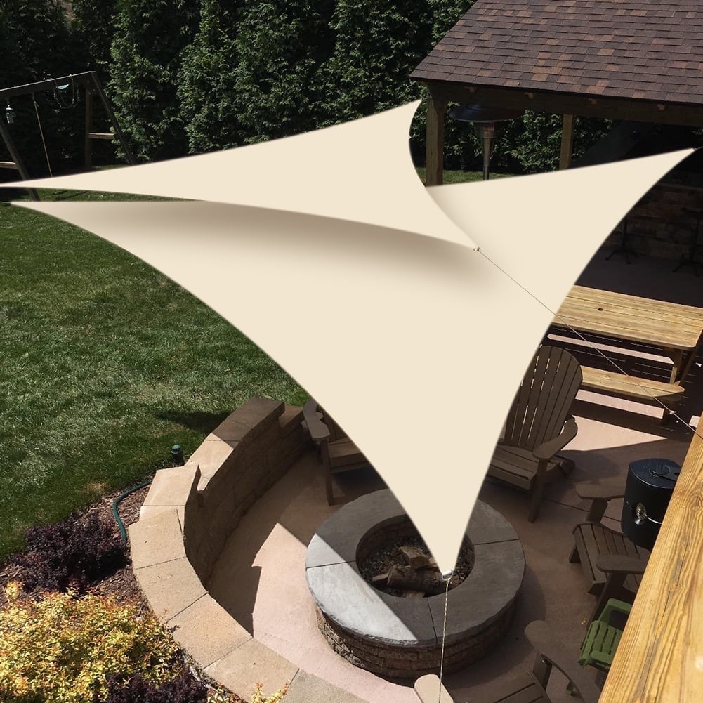 12' x 12' x 12' Triangle Waterproof Sun Shade Sail Outdoor Canopy Cover ...