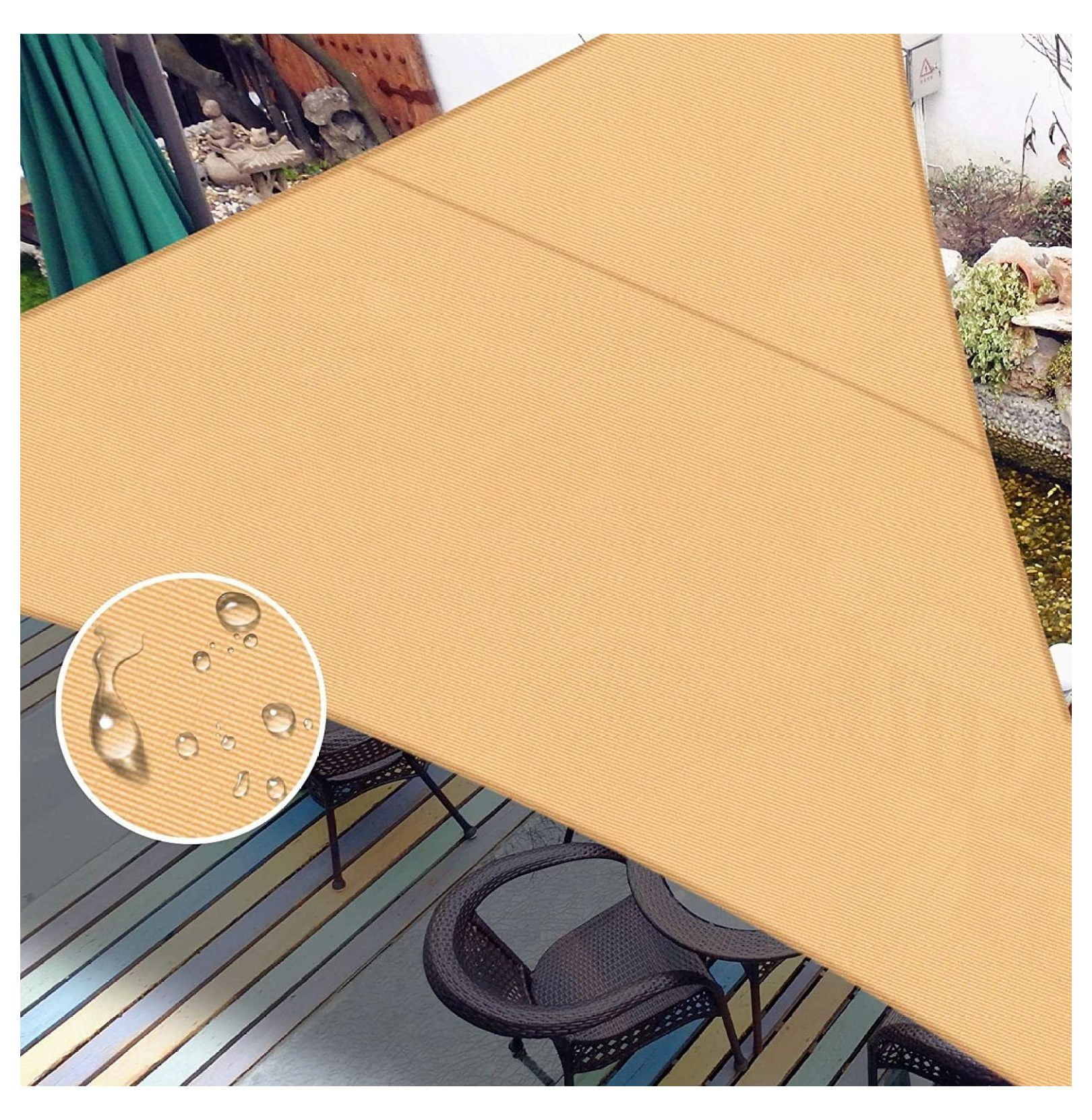 12' x 12' x 12' Waterproof Triangle Sand Sun Shade Sail Canopy UV Block ...