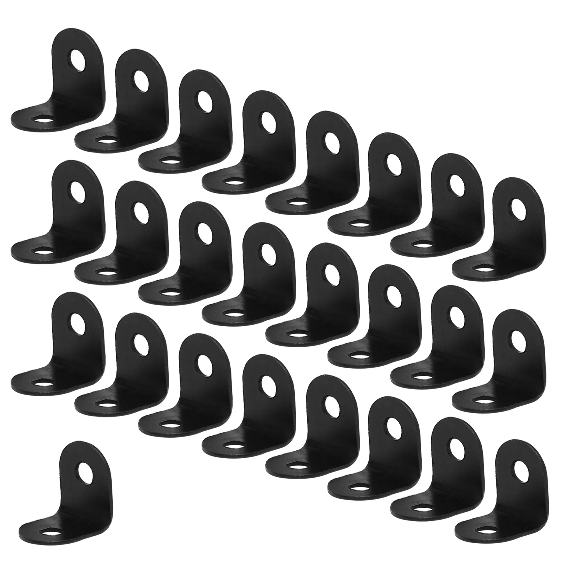 12 x 12mm Angle Bracket Metal Black L Shaped Metal Brace Desk Furniture ...