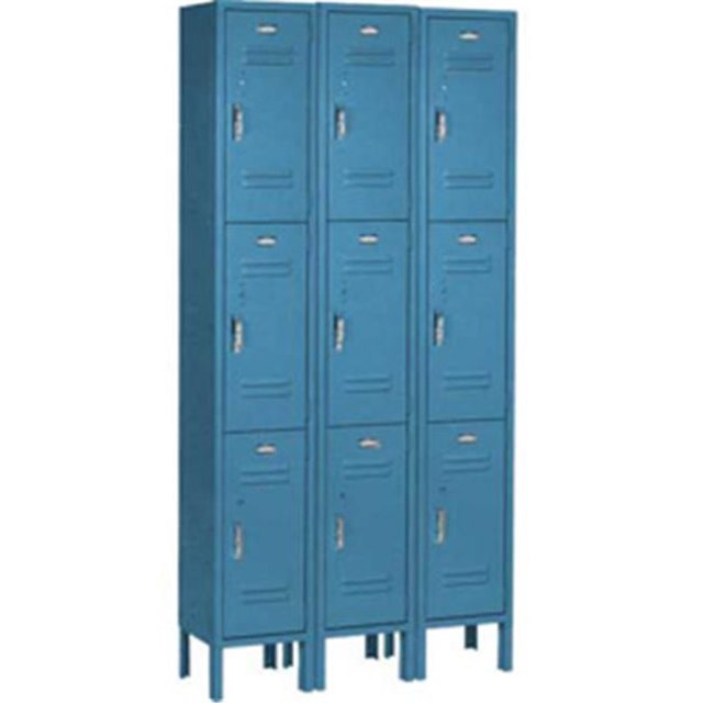 12 x 15 x 24 3 Tier Paramount Locker with 9 Door Assembled - Blue ...