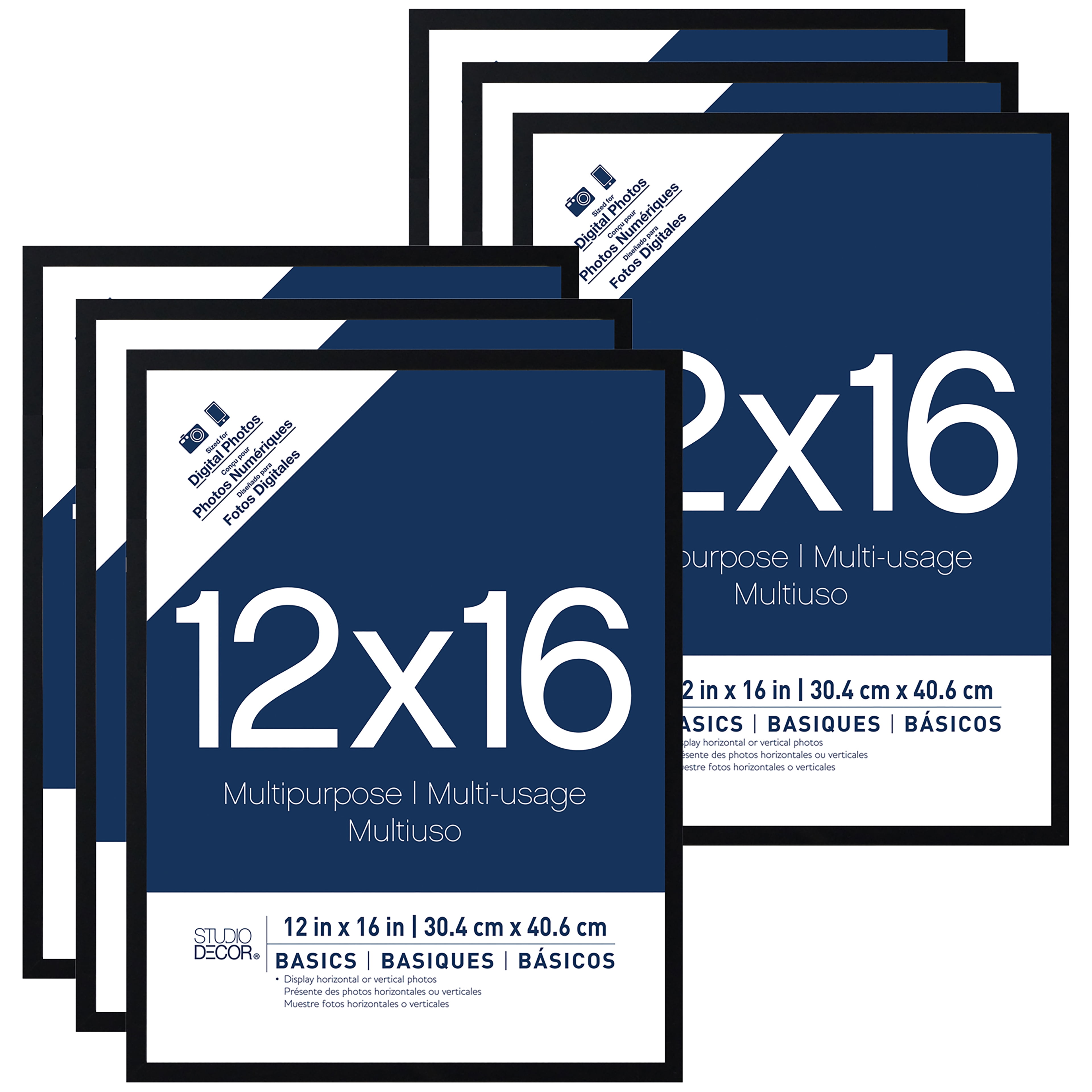 12" x 16" Black Multipurpose Frames by Studio Décor – Simple PVC ...