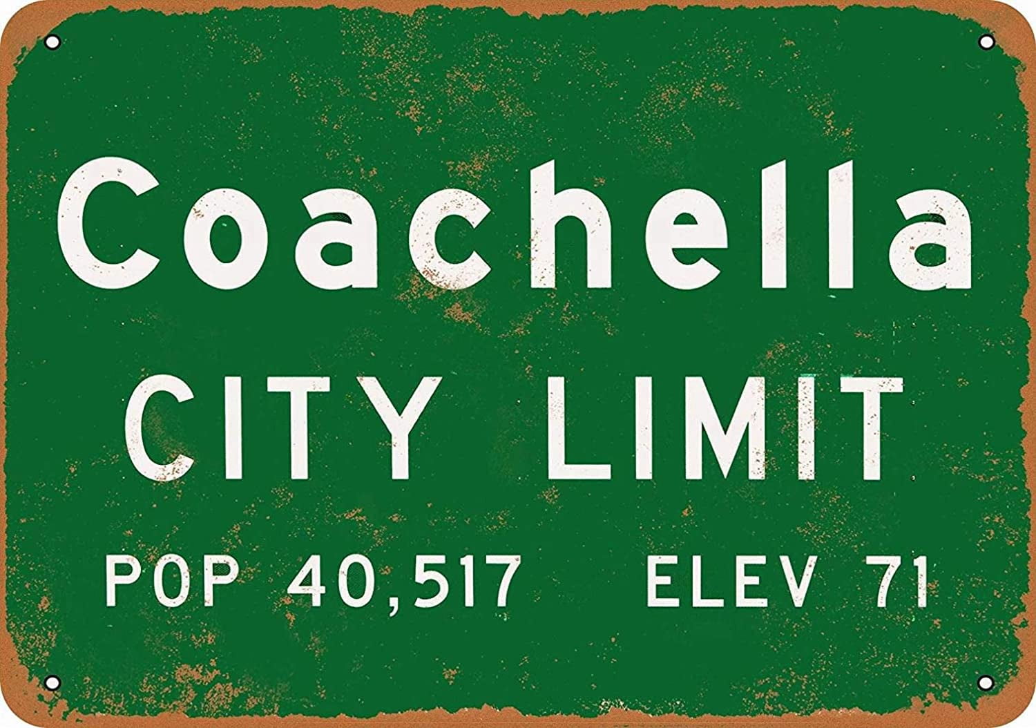 12 x 16 Metal Sign - Coachella City Limit - Retro Wall Decor Home Decor ...