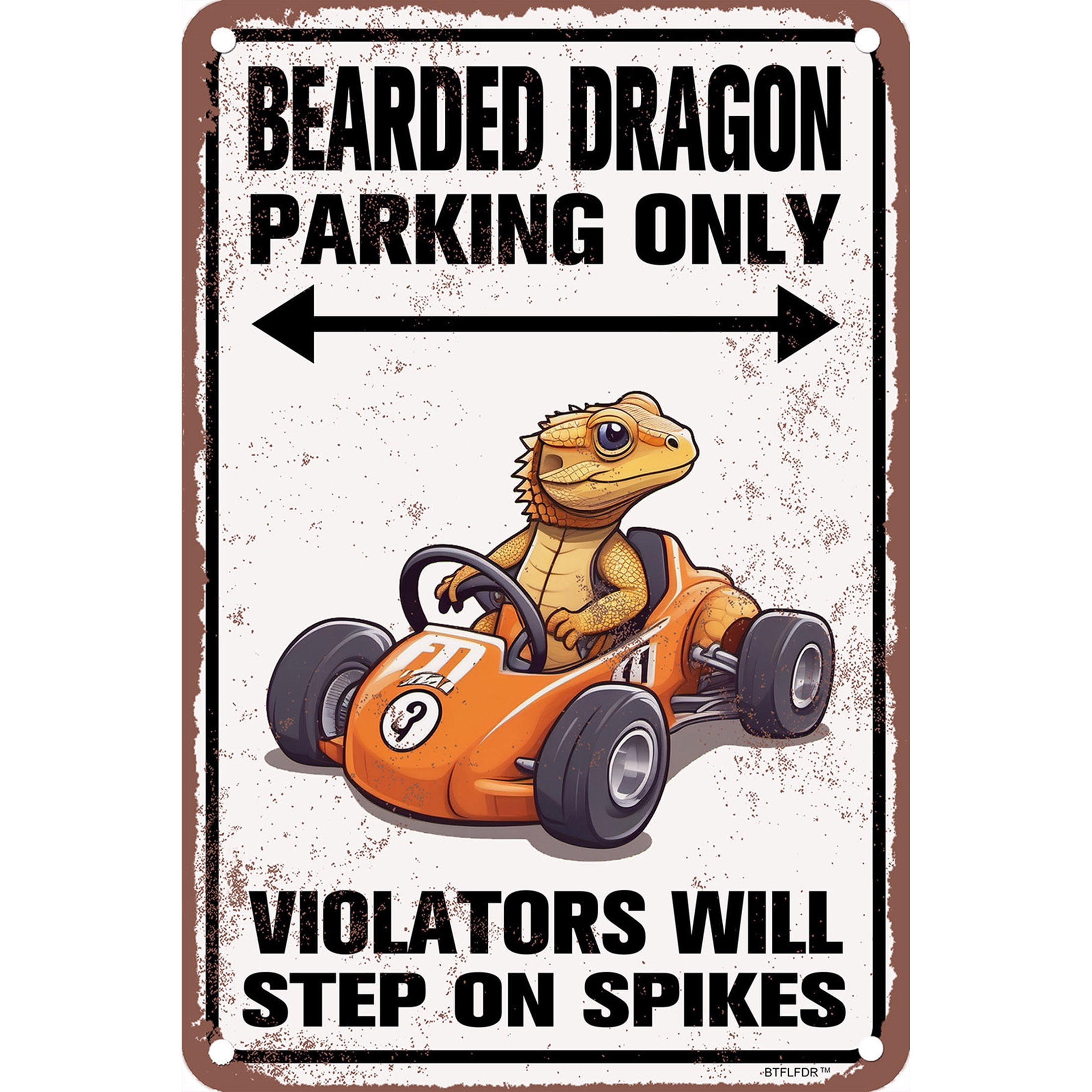 12" x 16" Retro Aluminium Signs Bearded Dragon Parking Sign Room Decor ...