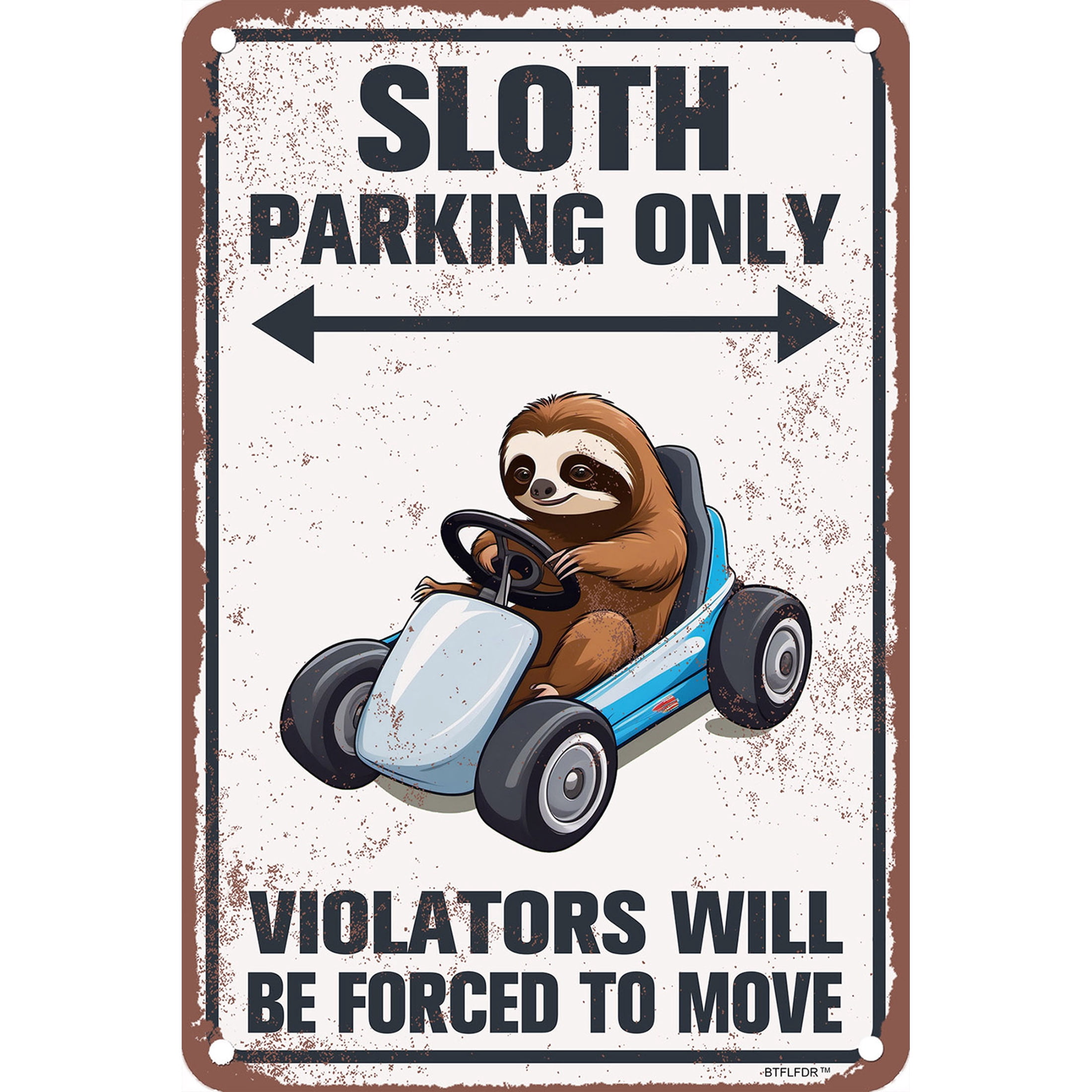 12" x 16" Retro Aluminium Signs Sloth Parking Sign Room Decor Metal ...