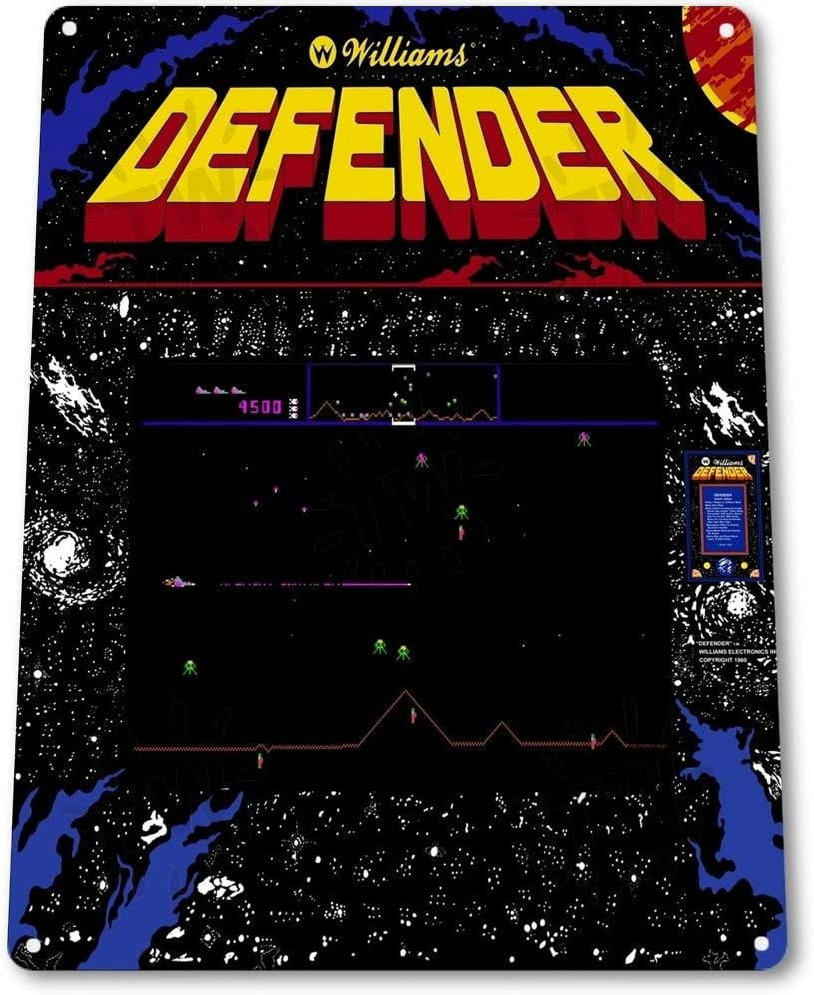 12" x 16" TIN Sign Defender Arcade Shop Game Room Art Marquee Console ...