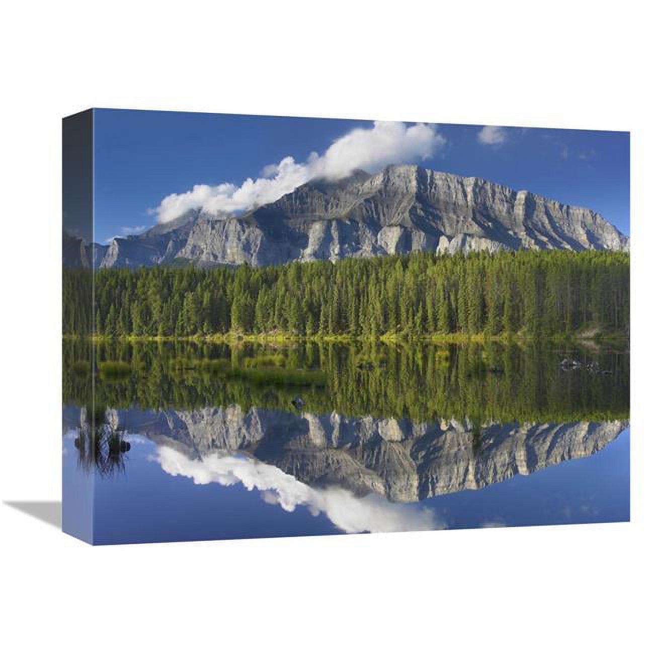 12 x 16 in. Mount Rundle & Boreal Forest Reflected in Johnson Lake ...