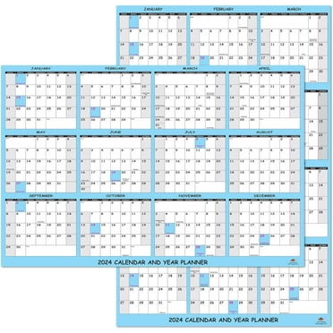 XLarge Yearly Wet & Dry Erase Blank Reusable Undated Wall Calendar ...