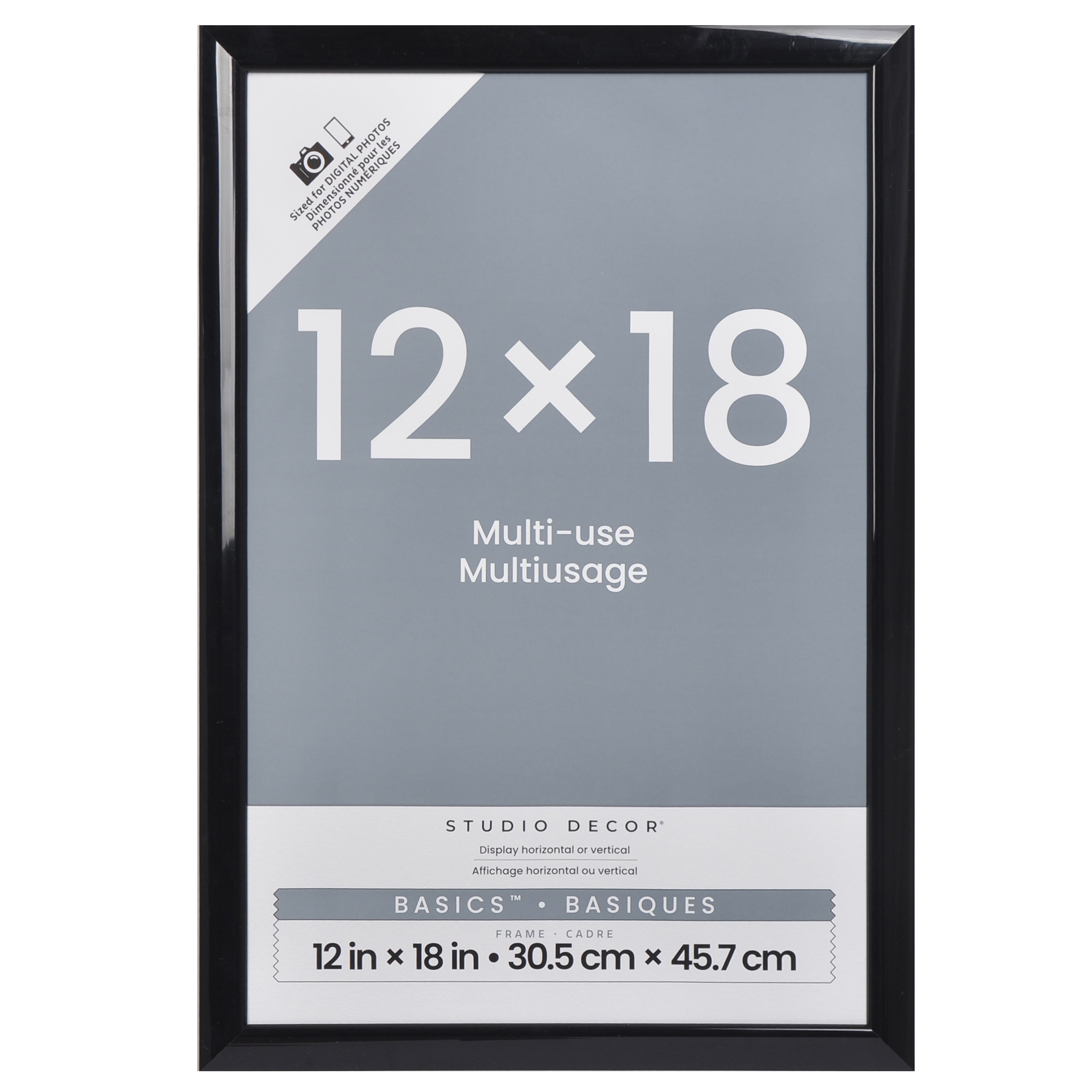 12" x 18" Black Multi-Use Picture Frame by Studio Décor - Includes Pre ...