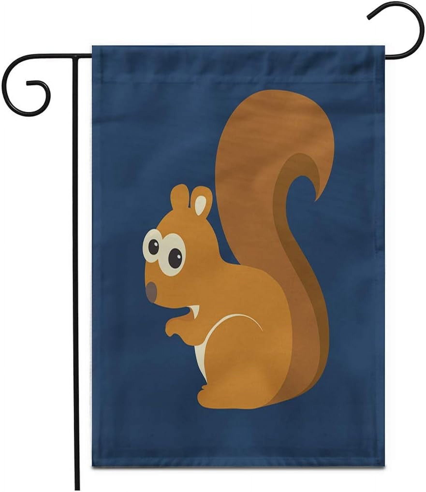 12"x 18" Garden Flag Brown Cartoon of Funny Squirrel on Blue Chipmunk ...