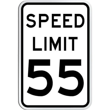 Speed Limit 55 Sign - Walmart.com