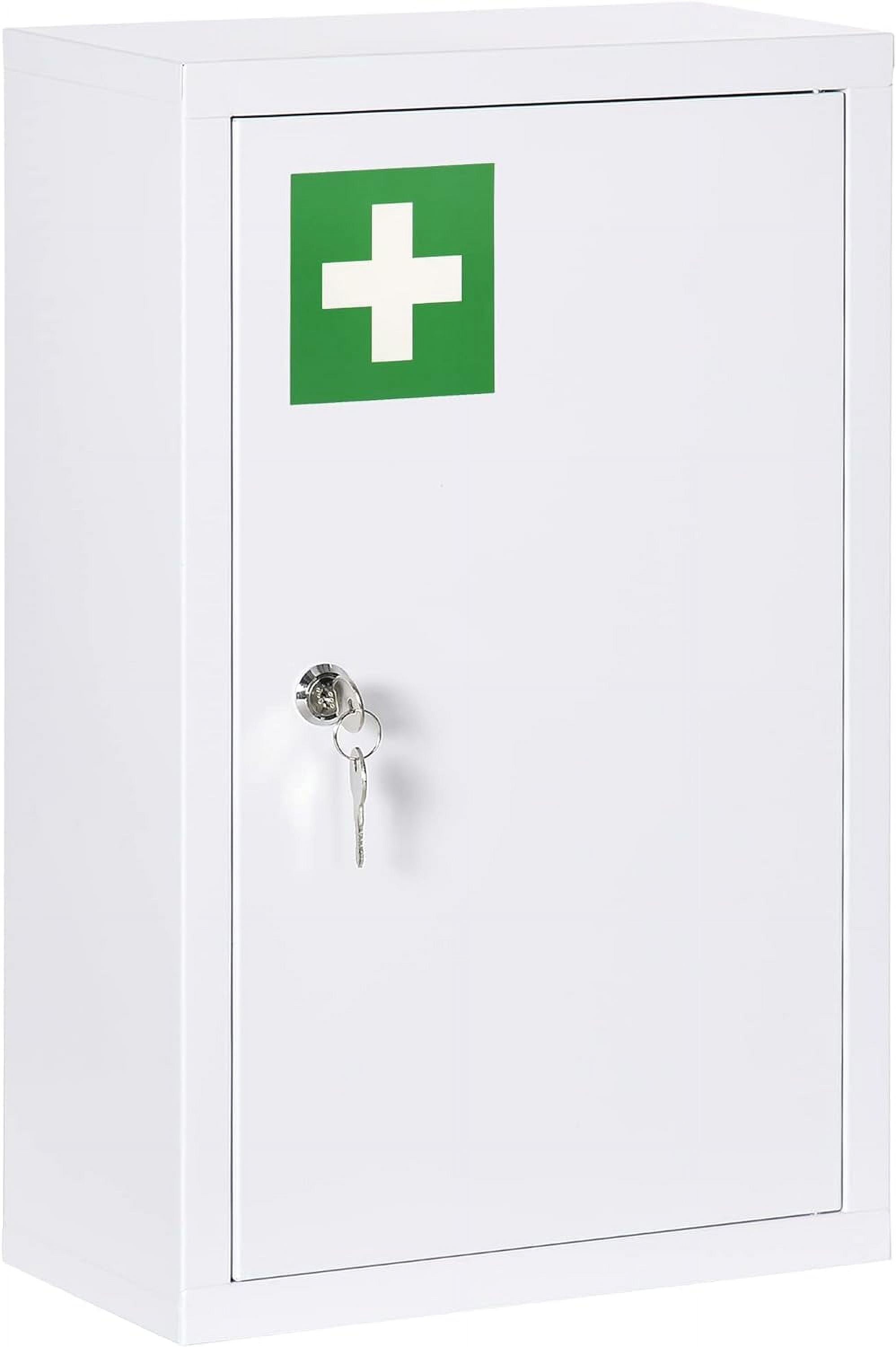 12" x 18" Wall Medicine Cabinet with Lock, 3 Tier Steel Locking Wall ...