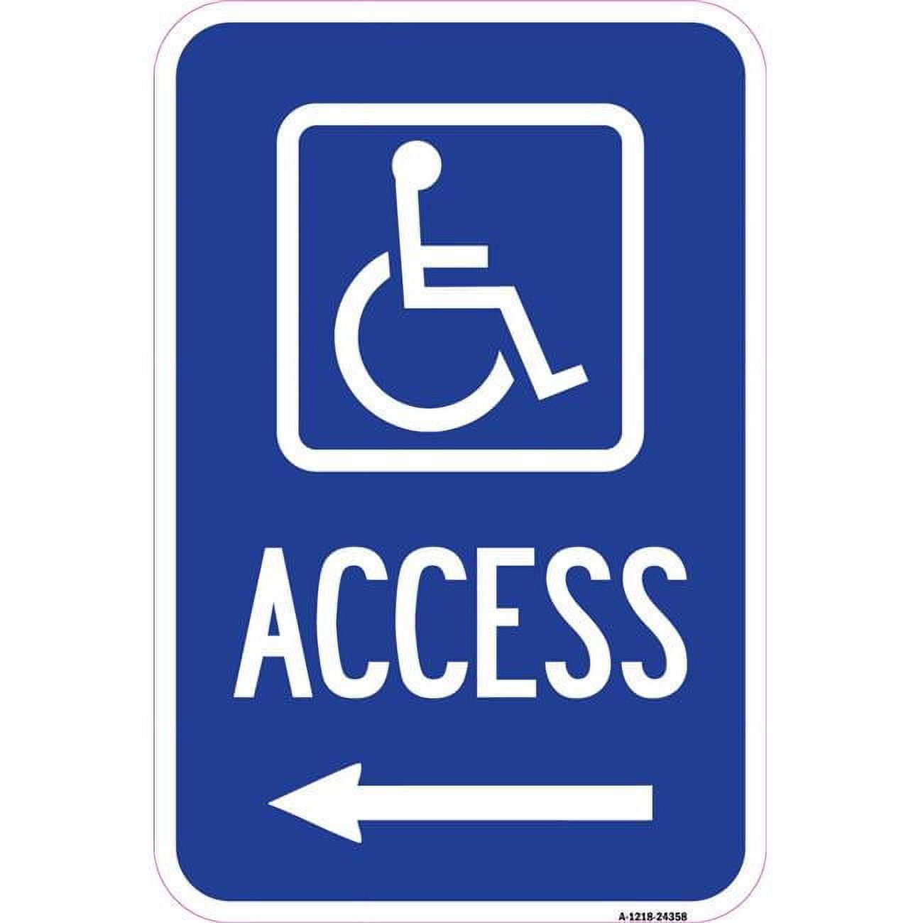 12 x 18 in. Aluminum Sign - Access with Updated ISA Symbol & Left Arrow ...