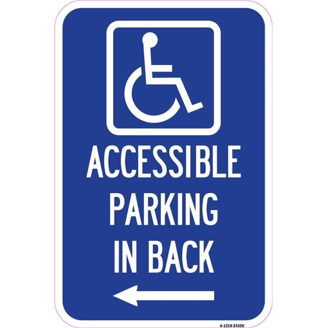 12 x 18 in. Aluminum Sign - Accessible Parking on Left Arrow with ...