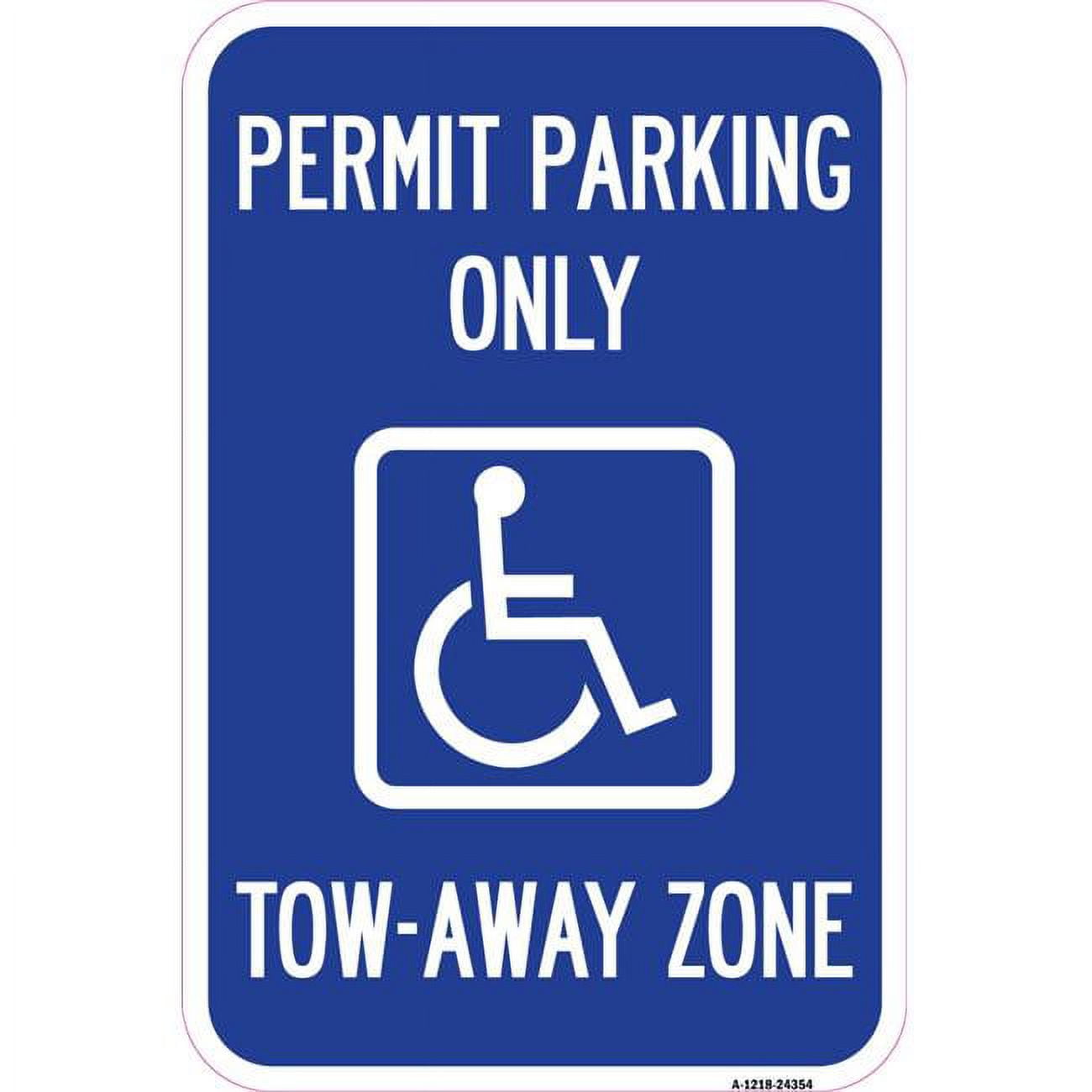 12 x 18 in. Aluminum Sign - Accessible Permit Parking Only Tow-Away ...