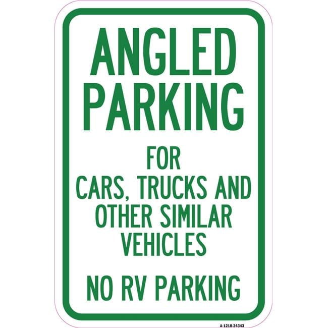 12 x 18 in. Aluminum Sign - Angled Parking for Cars Trucks & Similar ...