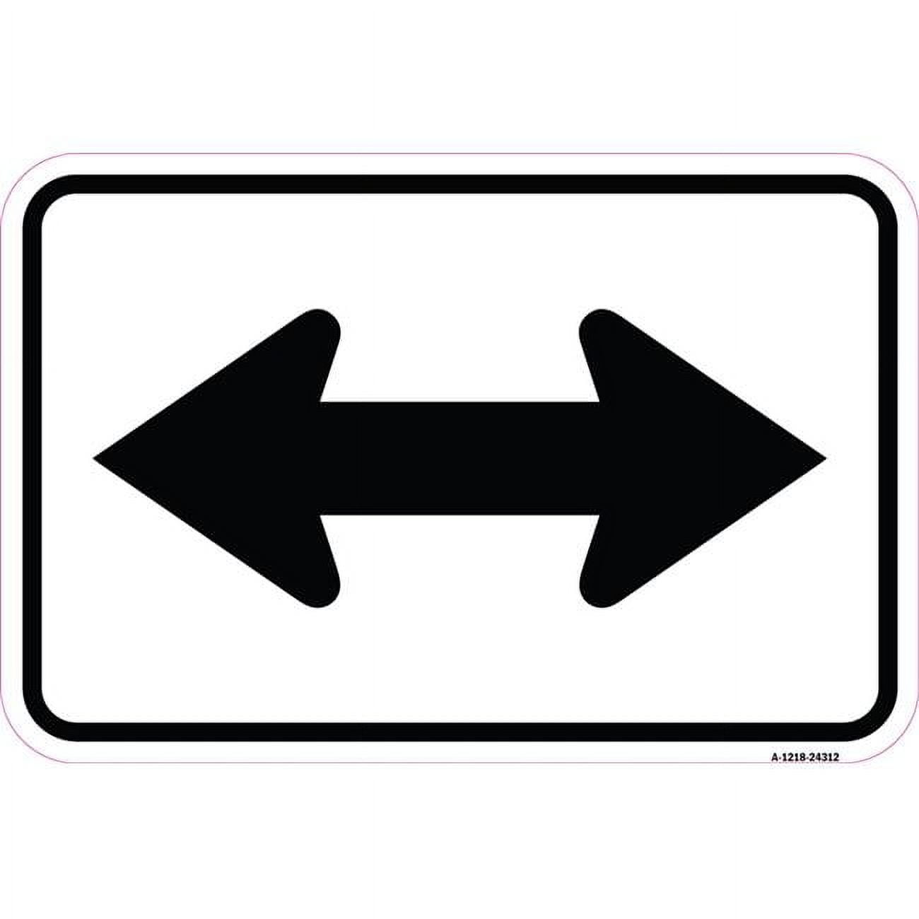 12 x 18 in. Aluminum Sign - Bidirectional Arrow, Black & White ...