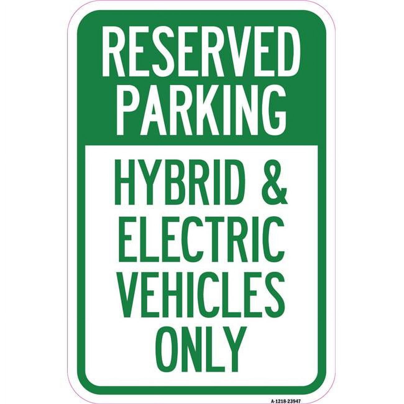 12 x 18 in. Aluminum Sign - For Electrical Cars Reserved Parking ...