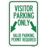 12 x 18 in. Aluminum Sign - Parking Area Sign Visitors Parking Only ...