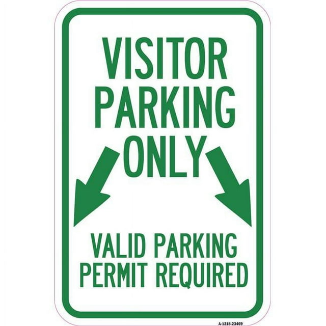 12 x 18 in. Aluminum Sign - Parking Area Sign Visitors Parking Only ...