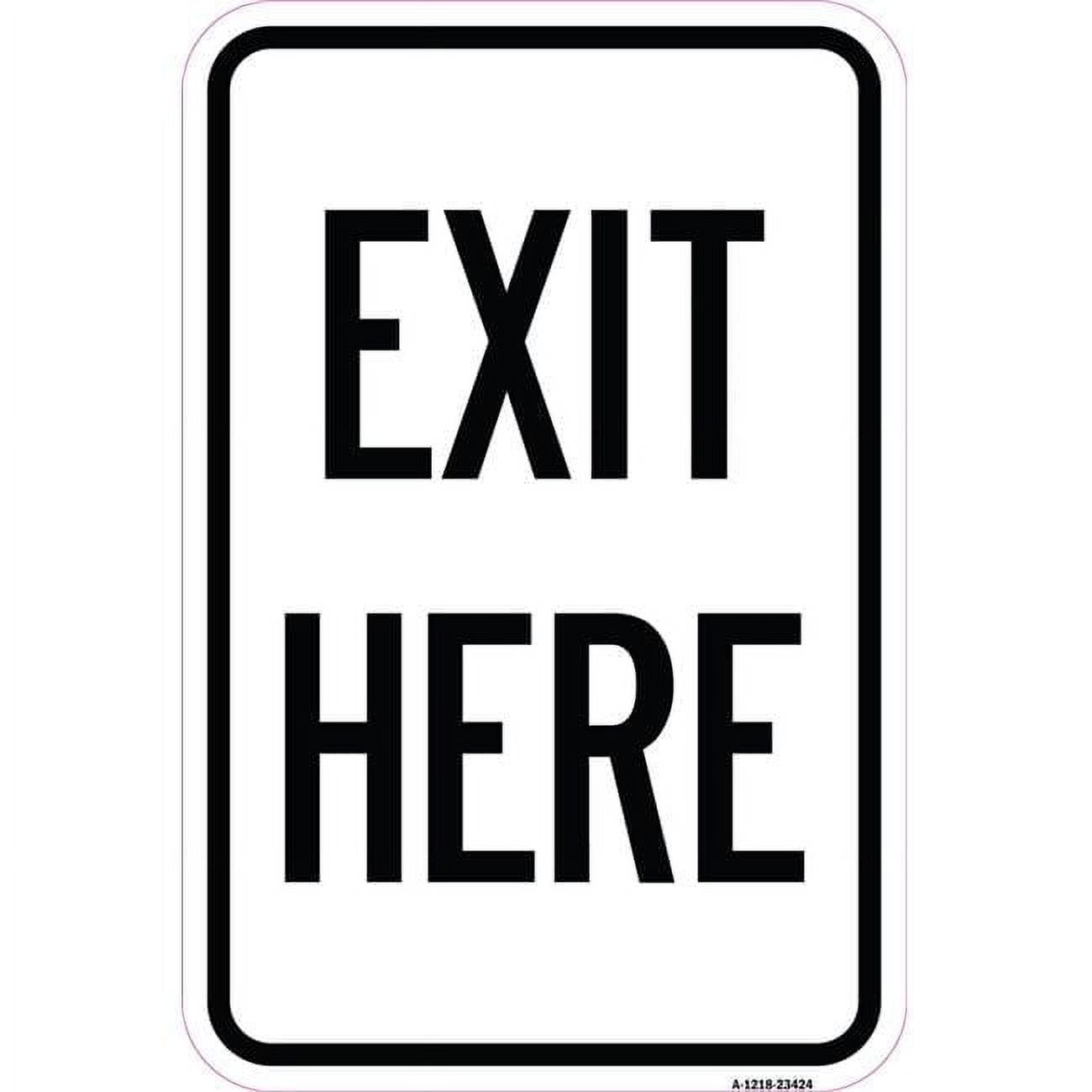 12 x 18 in. Aluminum Sign - Parking Lot Sign Exit Here - Walmart.com