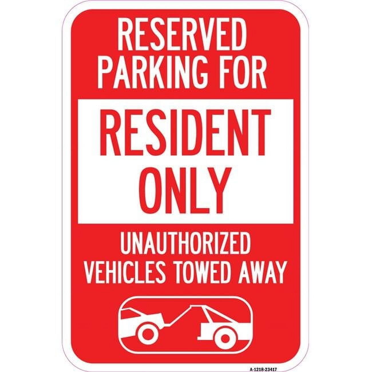12 x 18 in. Aluminum Sign - Parking Lot Sign Reserved Parking for ...