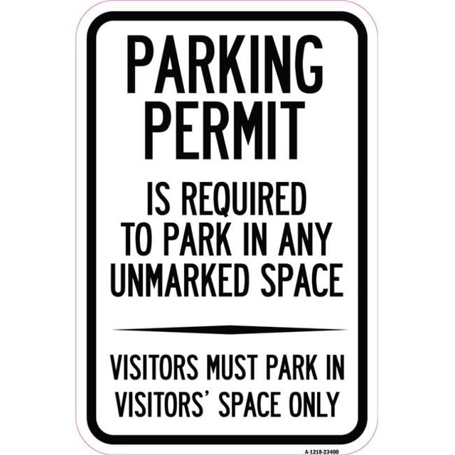 12 x 18 in. Aluminum Sign - Parking Permit is Required to Park in Any ...
