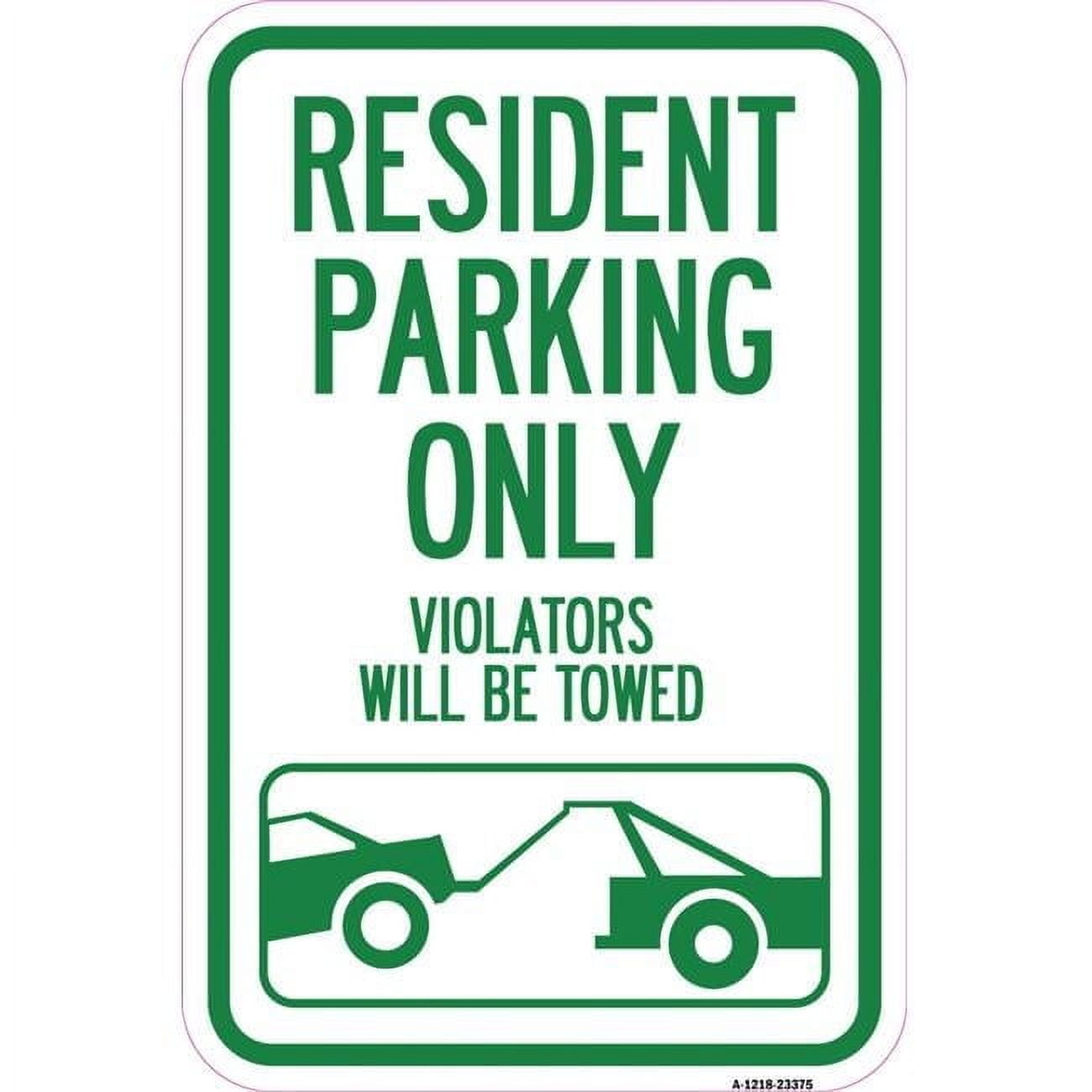 12 x 18 in. Aluminum Sign - Parking Reserved Towing Sign Resident ...
