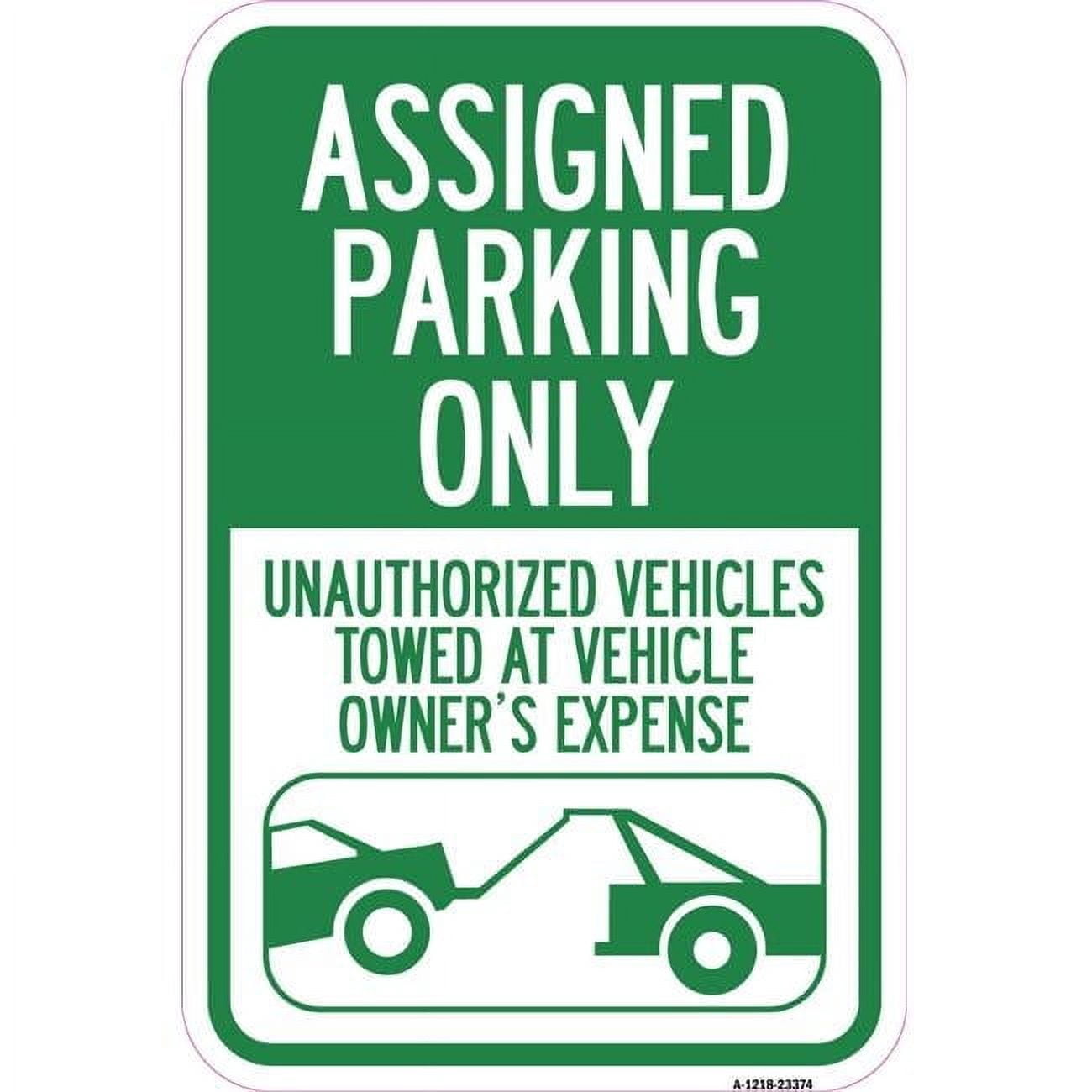 12 x 18 in. Aluminum Sign - Parking Restriction Sign Assigned Parking ...