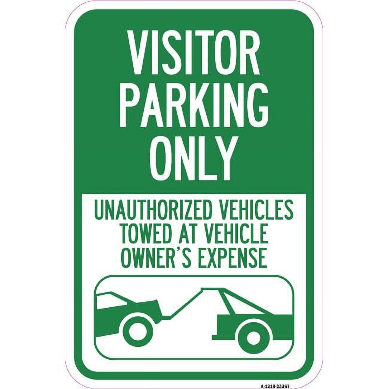 12 x 18 in. Aluminum Sign - Parking Restriction Sign Visitor Parking ...