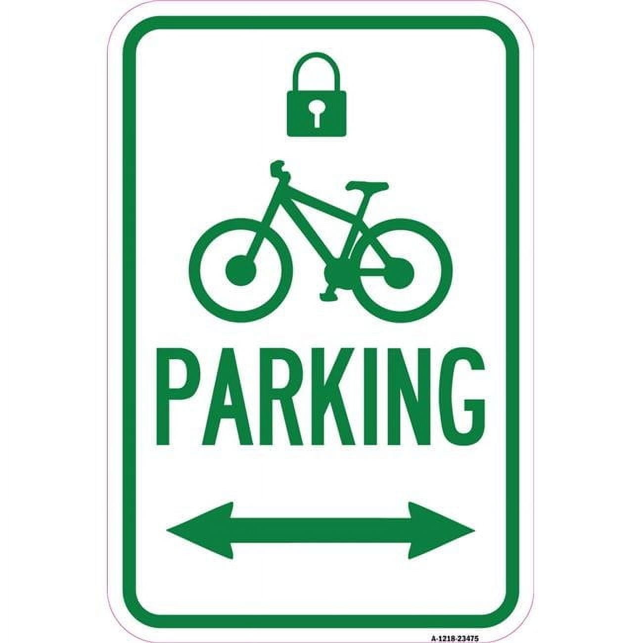 12 x 18 in. Aluminum Sign - Parking with Lock Cycle & Bidirectional ...