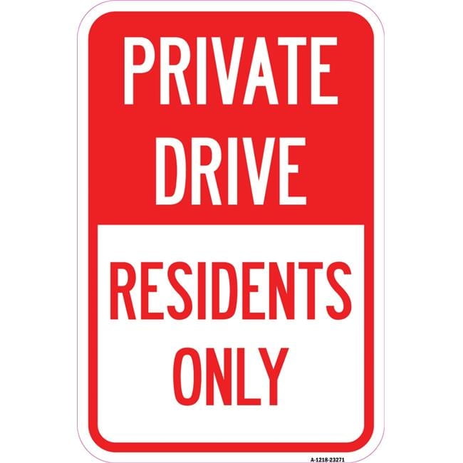 12 x 18 in. Aluminum Sign - Private Drive Sign Private Drive ...
