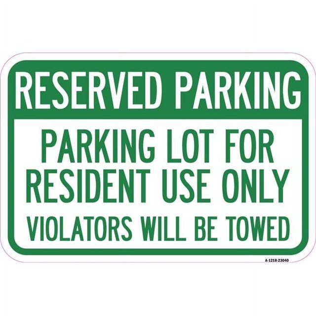 12 x 18 in. Aluminum Sign - Reserved Parking Sign Reserved Parking Lot ...