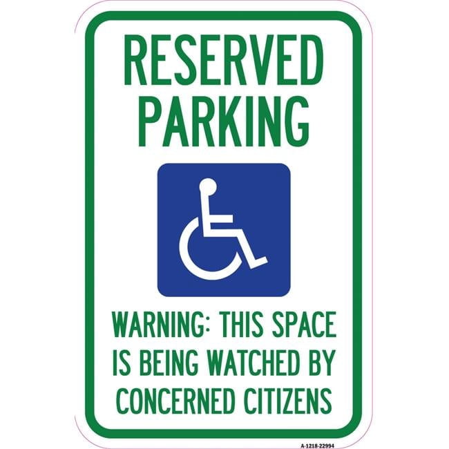12 x 18 in. Aluminum Sign - Reserved Parking - With Handicap Symbol ...