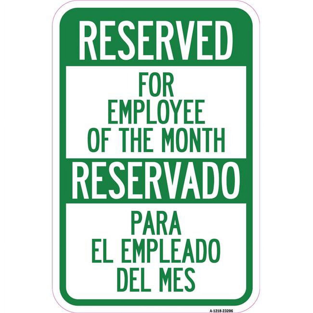12 x 18 in. Aluminum Sign - Reserved for Employee of the Month ...