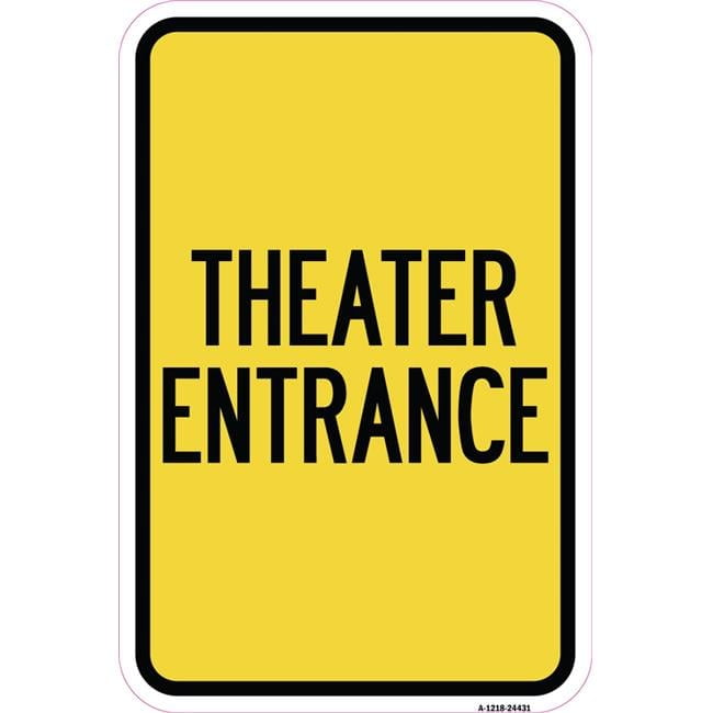12 x 18 in. Aluminum Sign - Theater Entrance - Walmart.com