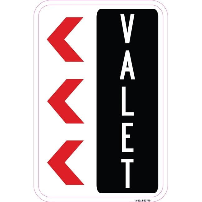 12 x 18 in. Aluminum Sign - Valet Left Arrow - Walmart.com