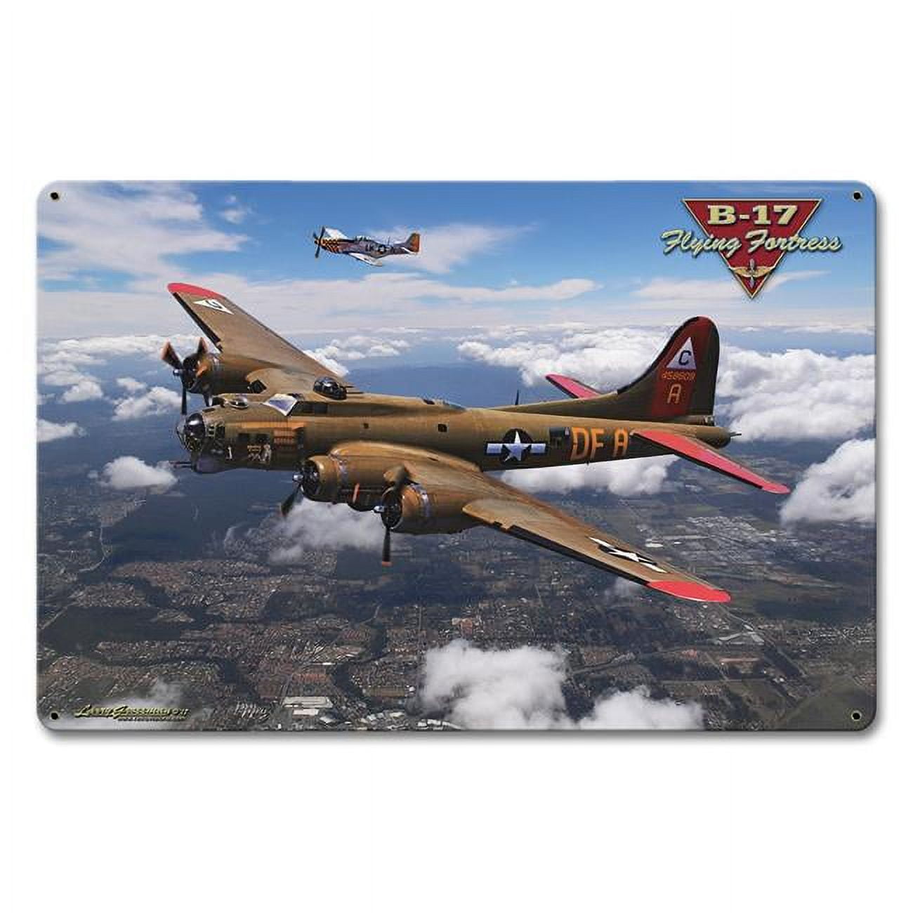 12 x 18 in. B-17 Flying Fortress Satin Metal Sign - Walmart.com