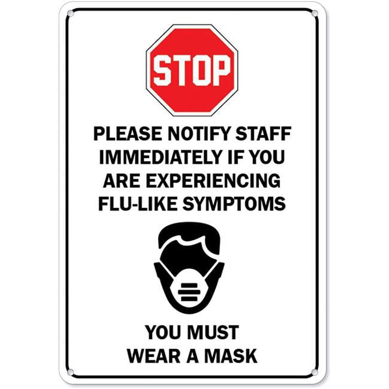 12 x 18 in. Covid-19 Notice Sign - Stop Notify Staff If You Are ...