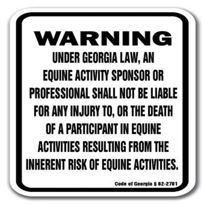12 x 18 in. Georgia Equine Aluminum Sign - Warning Statute Horse Farm ...
