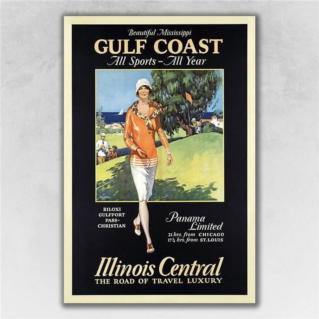 12 x 18 in. Gulf Coast Golf 1932 Vintage Travel Poster Multi Color Wall ...