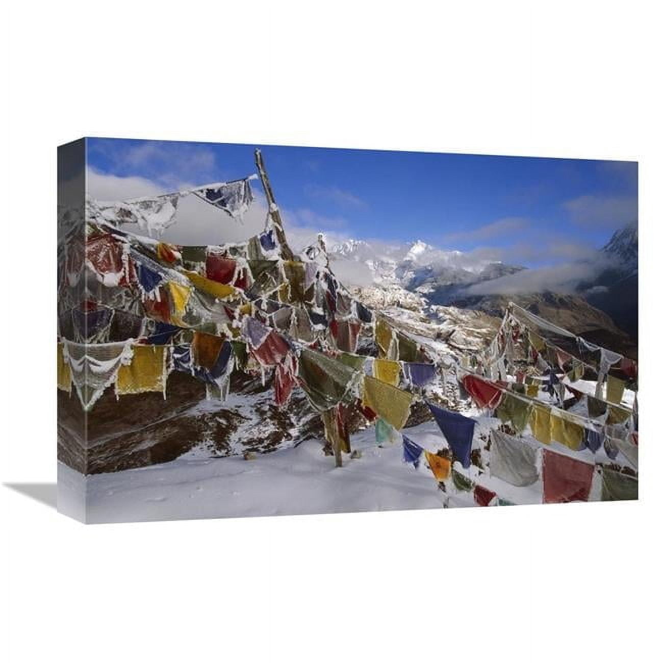 12 x 18 in. Iced Up Prayer Flags, Dzong Ri, Kangchenjunga, Sikkim ...