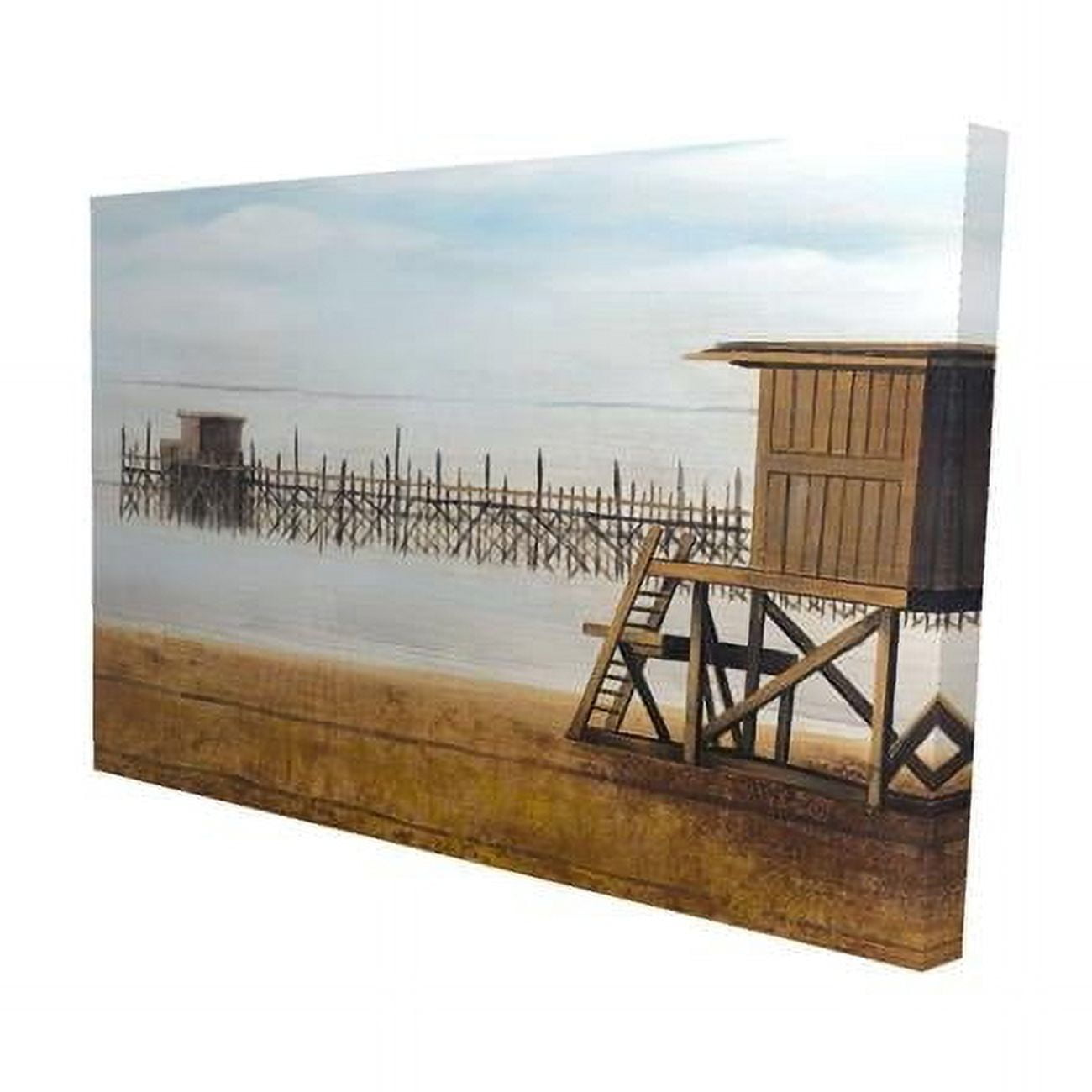 12 x 18 in. Lifeguard Tower At The Beach-Print on Canvas - Walmart.com