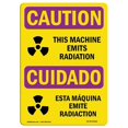 12 x 18 in. OSHA Caution Radiation Sign - Emits Radiation Bilingual ...