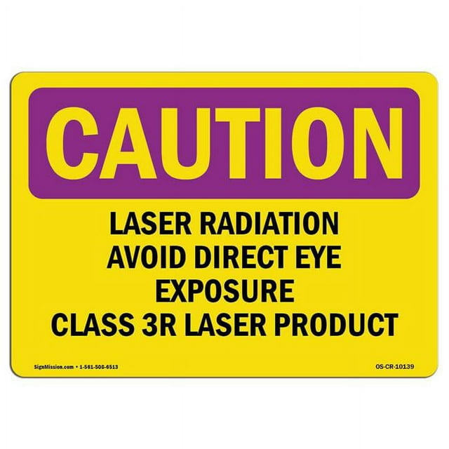 12 x 18 in. OSHA Caution Radiation Sign - Laser Radiation Avoid Direct ...