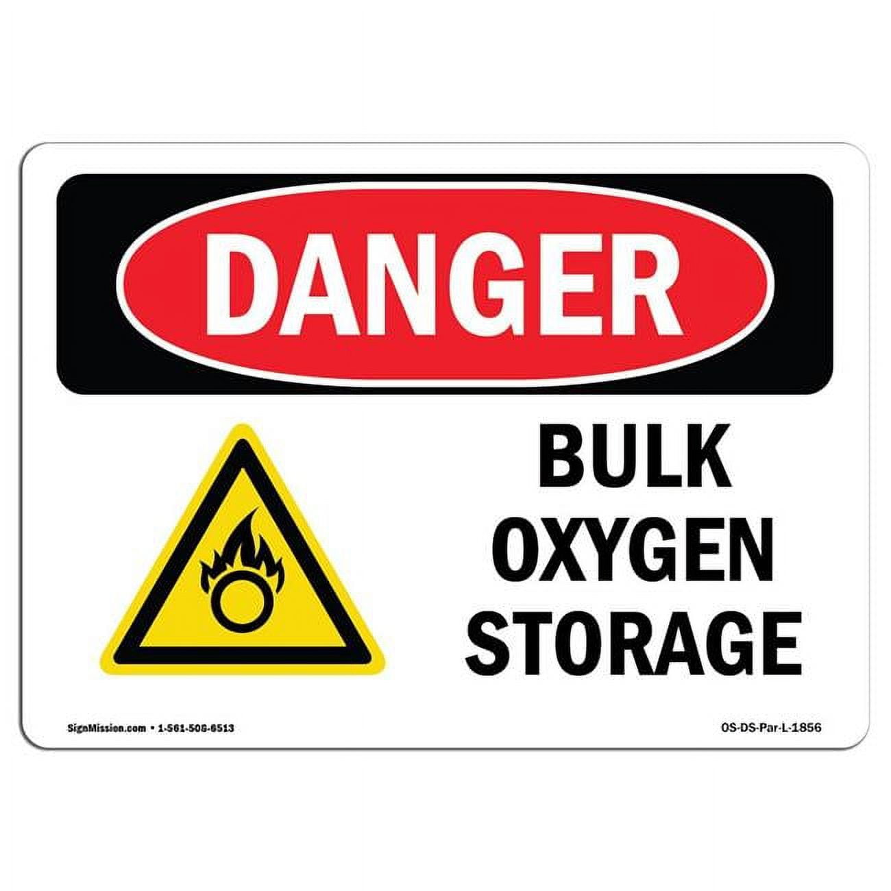 12 x 18 in. OSHA Danger Sign - Bulk Oxygen Storage - Walmart.com